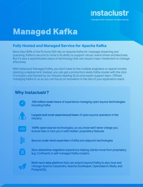 Managed Hosted Apache Kafka As A Service Instaclustr