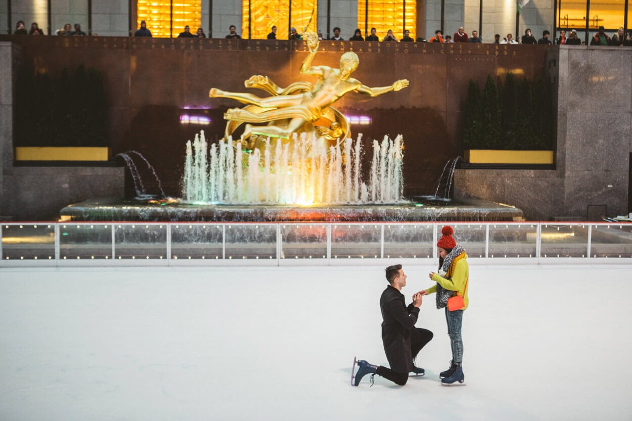 Ice Skating Marriage Proposal. The Rink at Rockefeller Center. | VladLeto