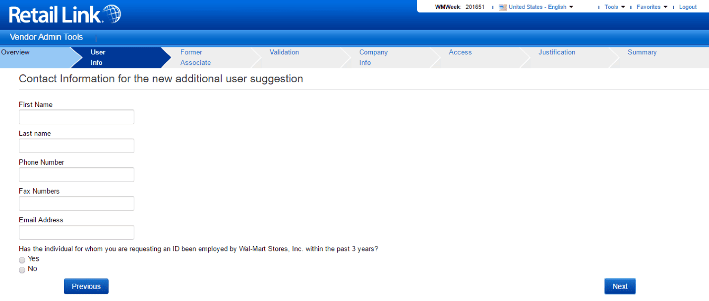 How to Create a New Retail Link User ID