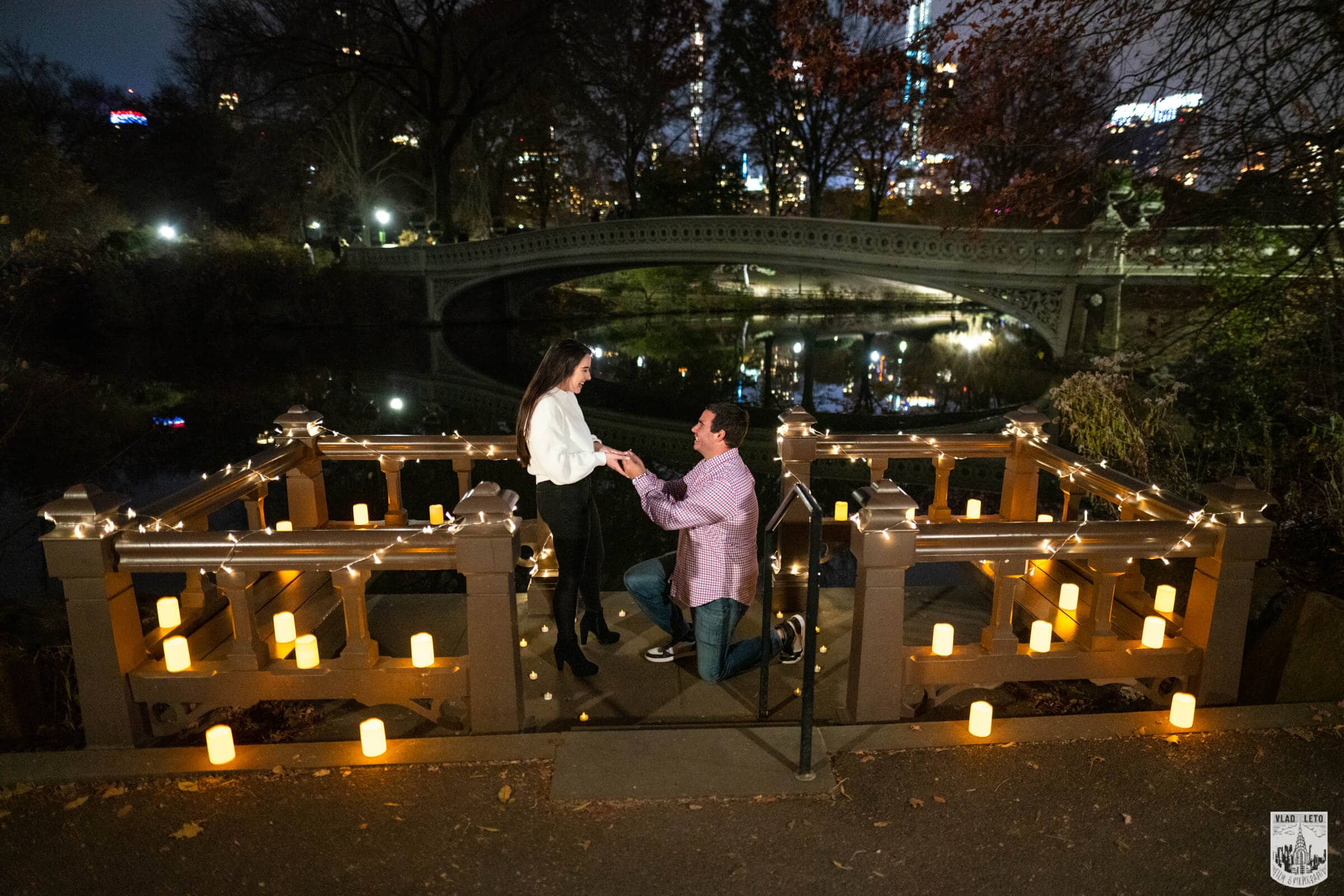 Candle Light Bow Bridge proposal | VladLeto