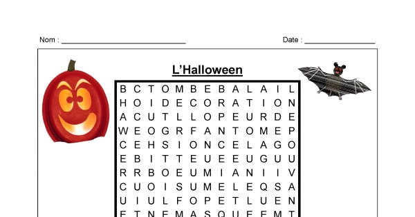 Halloween – Mots cachés – Animassiettes