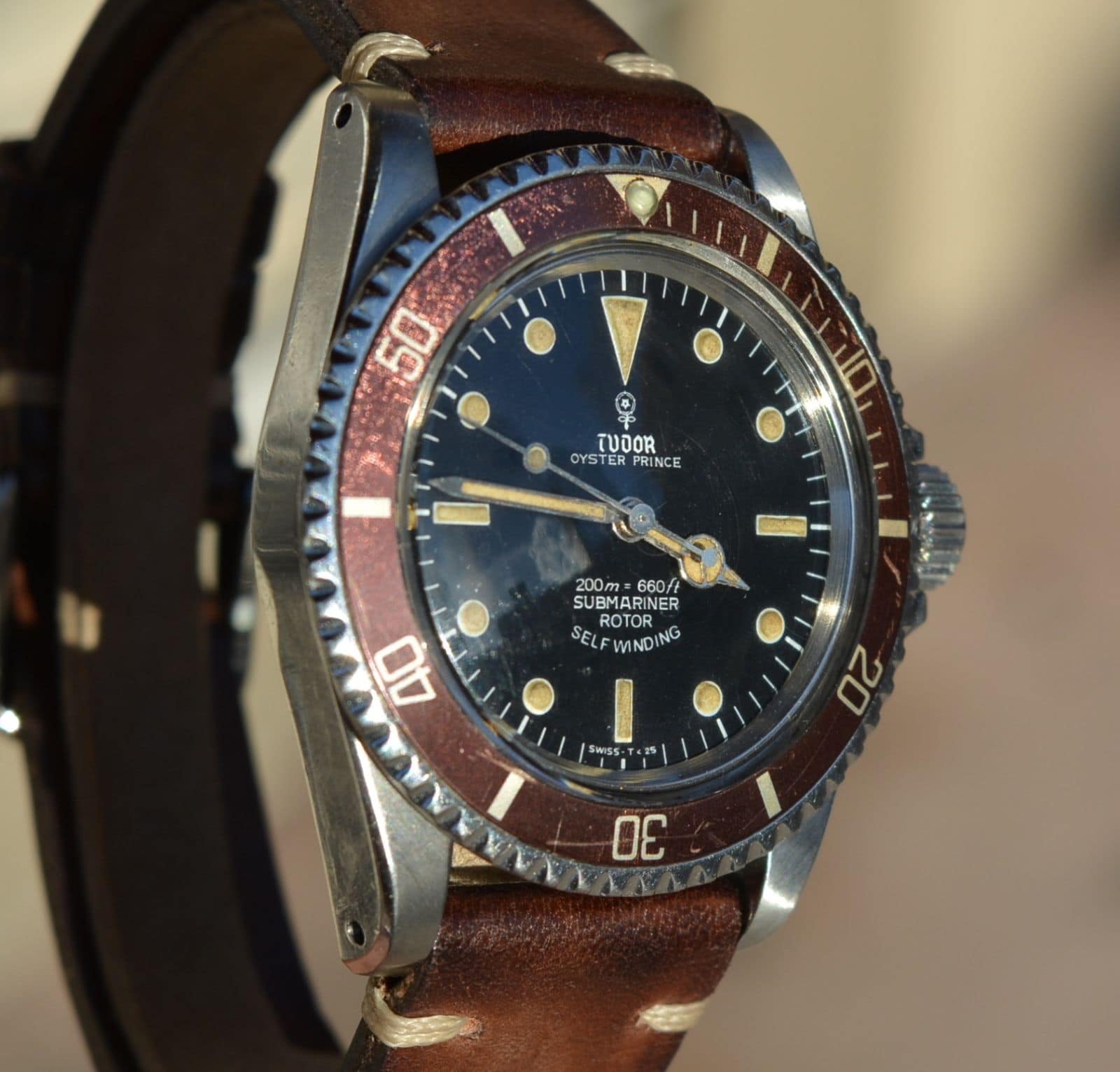 Rolex Tudor Submariner Vintage Oysterprince 7928 Brown Bezel Tropical ...