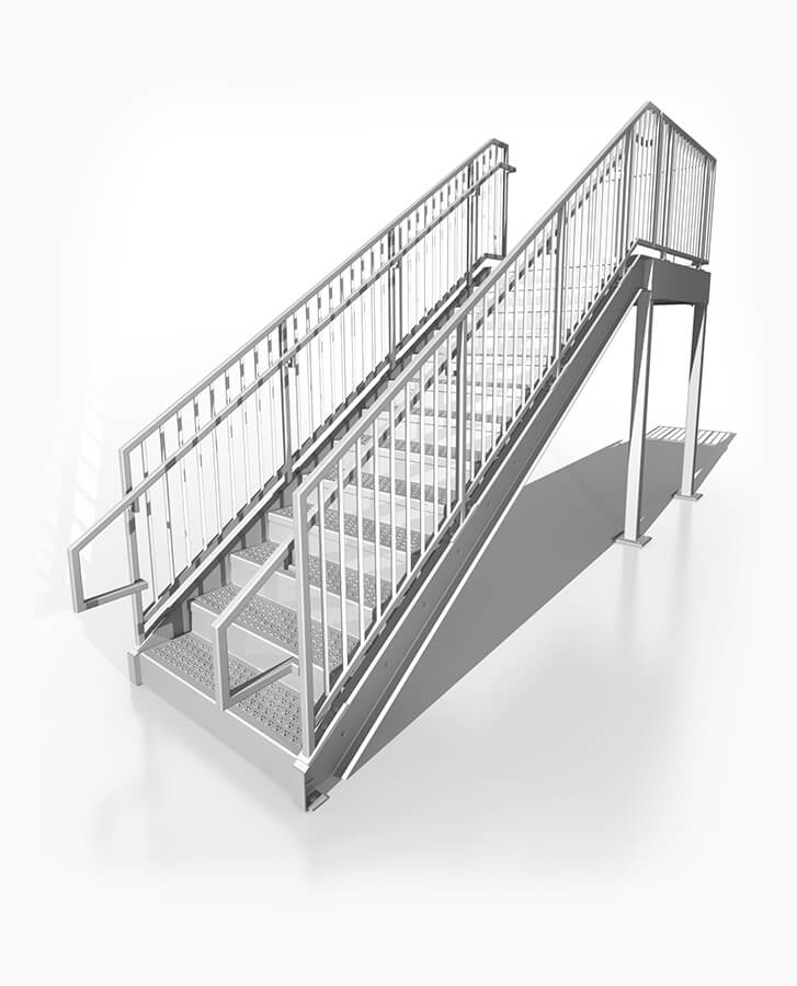 Prefabricated Aluminum Commercial Stairs - ErectaStep