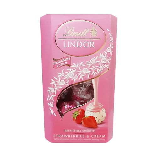 Lindt Lindor Strawberry & Cream Chocolate 200g - Supersavings
