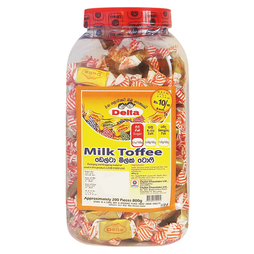 Delta 200pcs Milk Toffee 800g - Supersavings