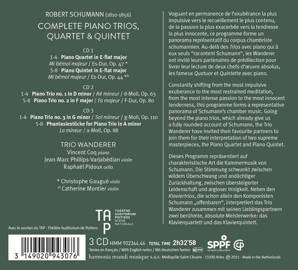 Schumann: Complete Piano Trios, Piano Quartet - Loja Clássicos