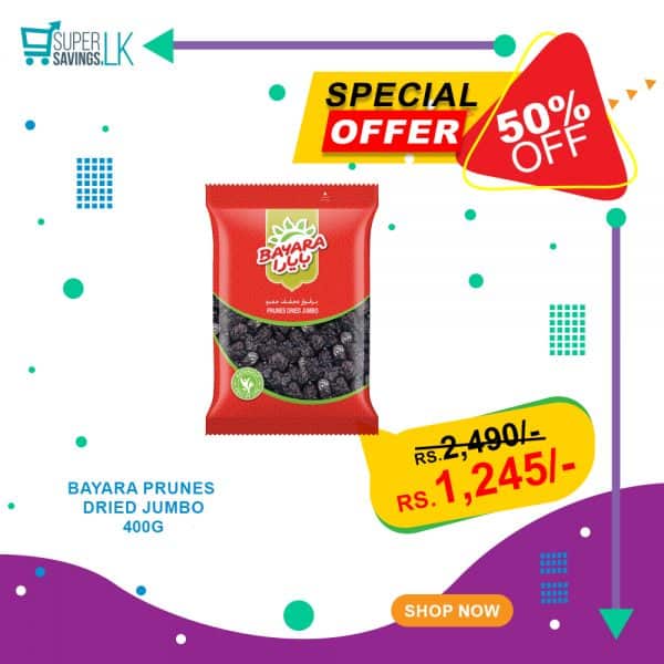 Bayara Prunes Dried Jumbo 400g - Supersavings