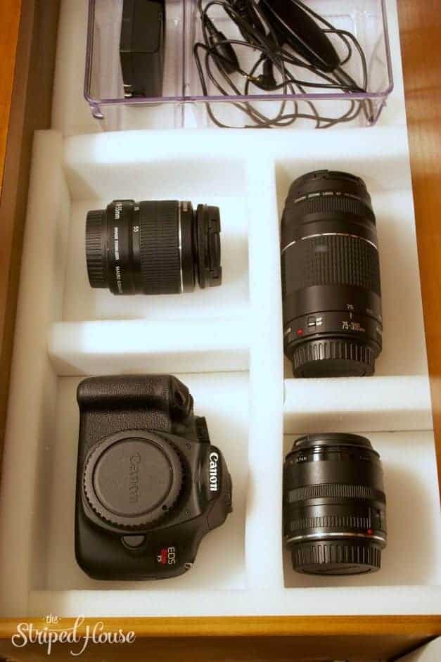 $10 Camera Drawer - The Striped House
