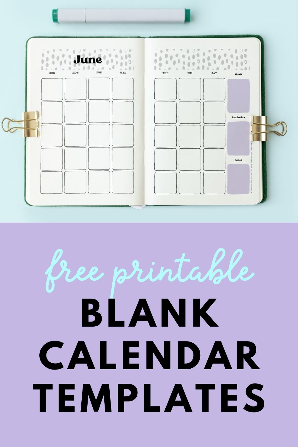 Bullet Journal Monthly Calendar Templates (Free Printable PDF ...