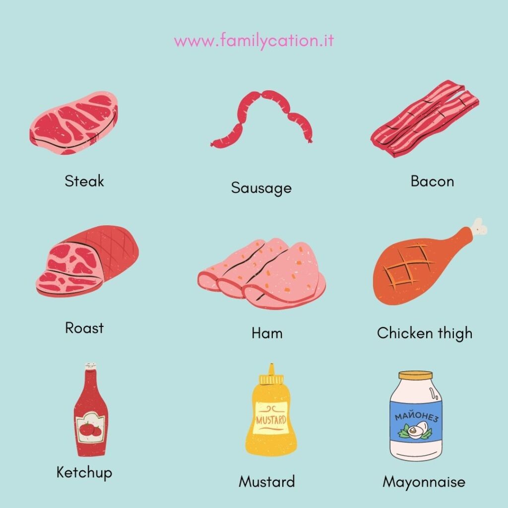 Vocabolario cibo in inglese: impara con le flashcards