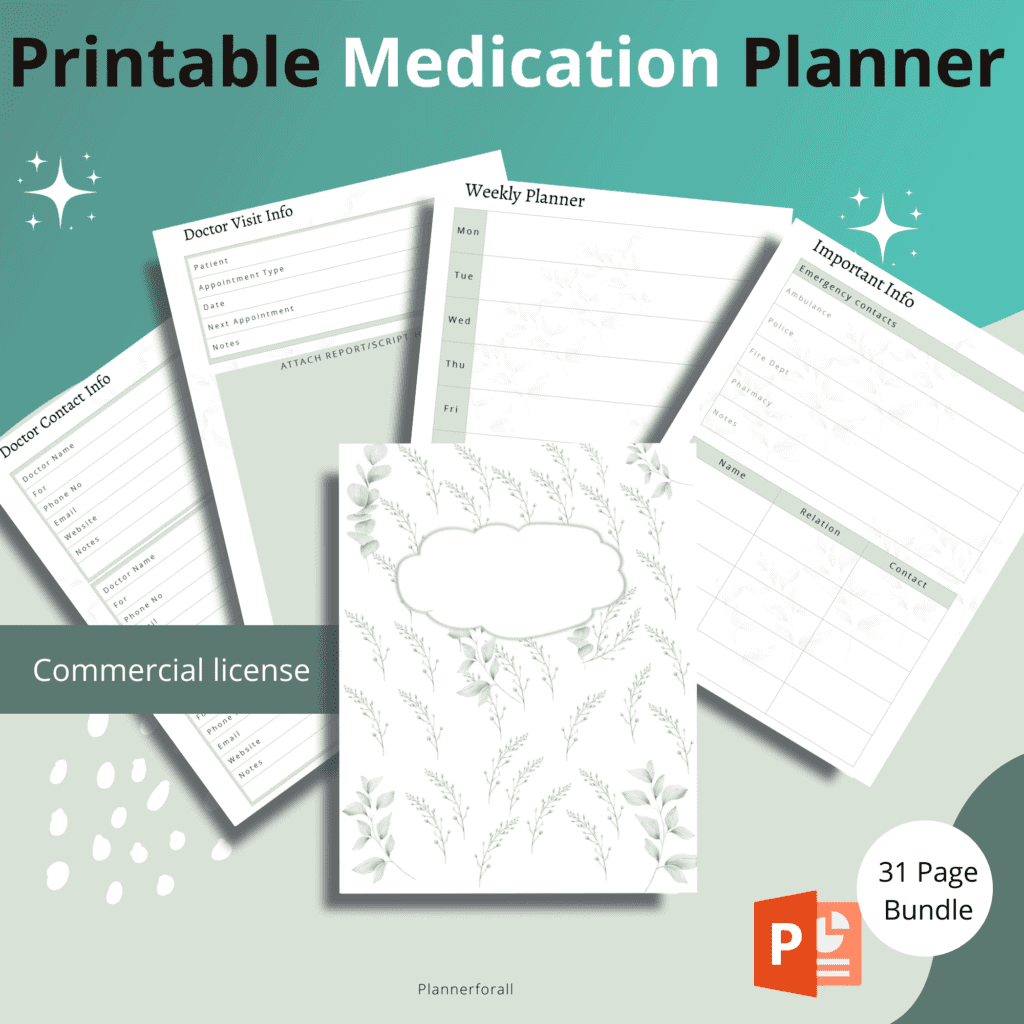Medication Planner - Planner For All PLR