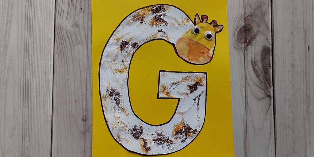 G is for Giraffe Craft: Glitter, Glitter Glue, and Googly Eyes