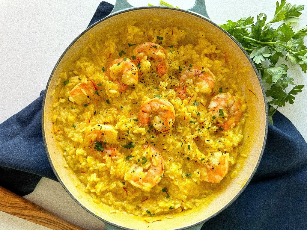 Saffron Shrimp Risotto | Italian Kitchen Confessions