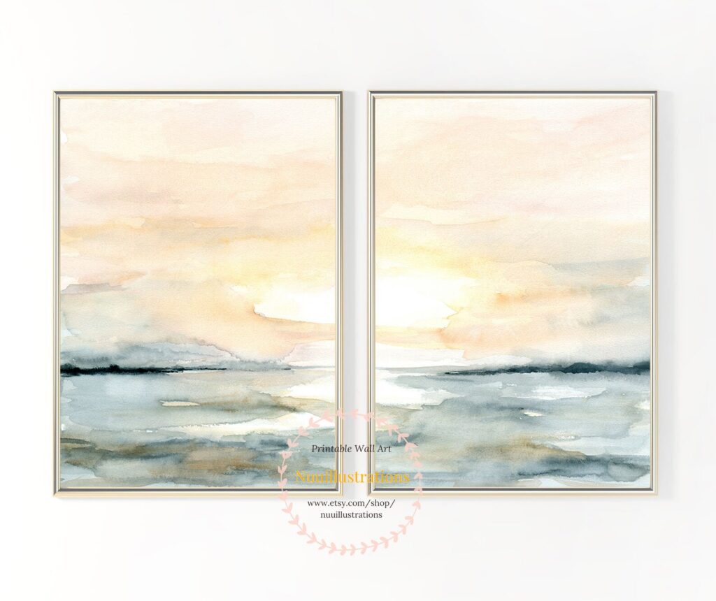 Easy Watercolor Sunset Painting Tutorials and Ideas - Clementine Creative