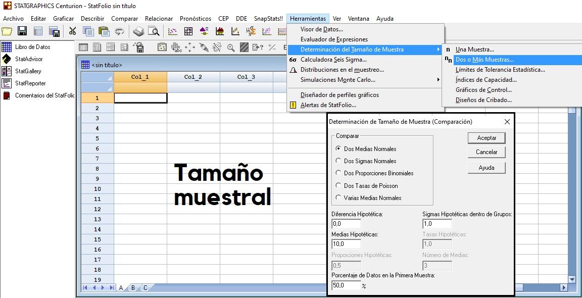 Tutorial de Statgraphics - Estamática.Manual de Statgraphics