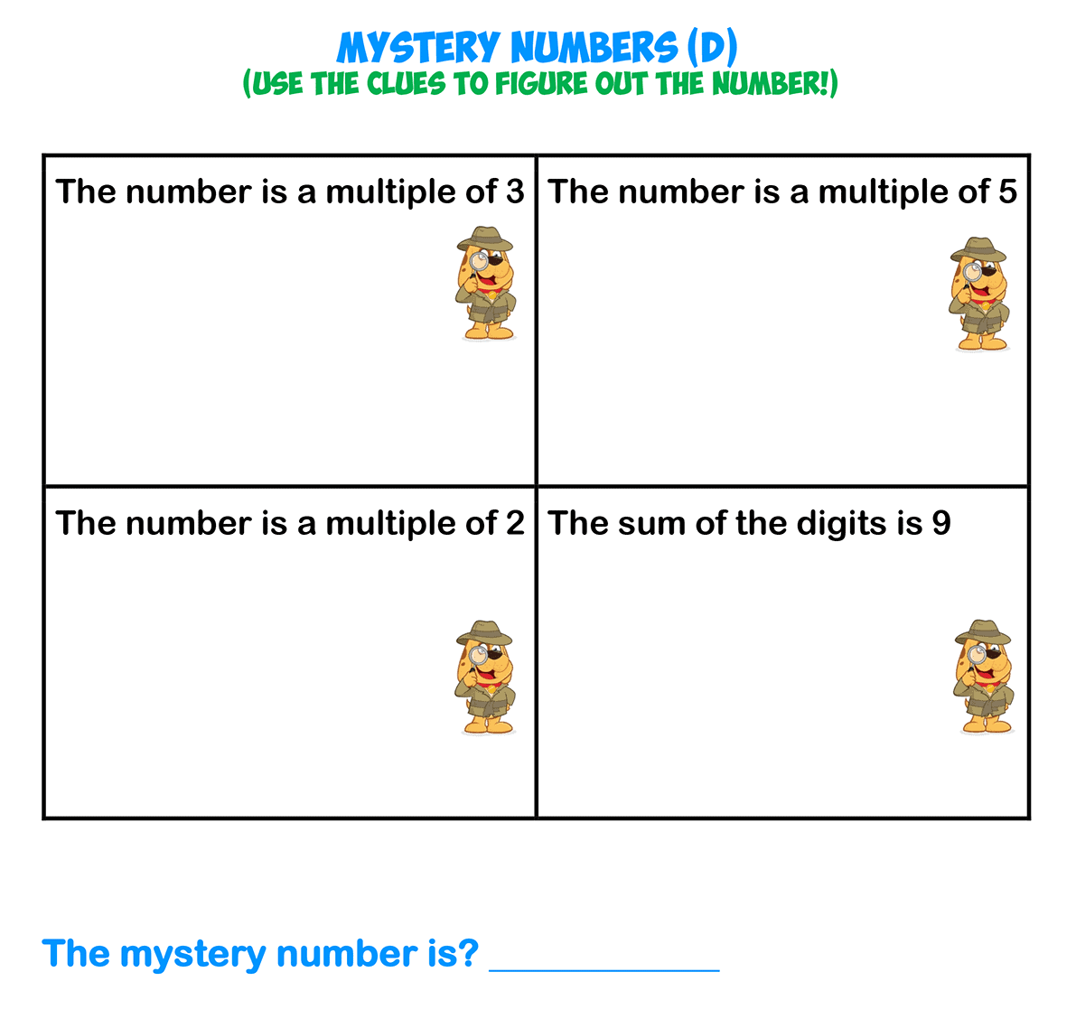Mystery Numbers D - Mr. R.'s World of Math