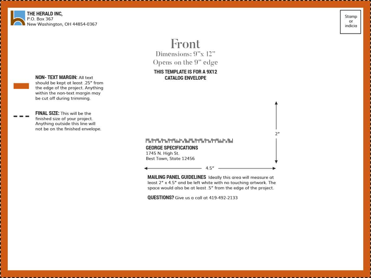 9x12 envelope template