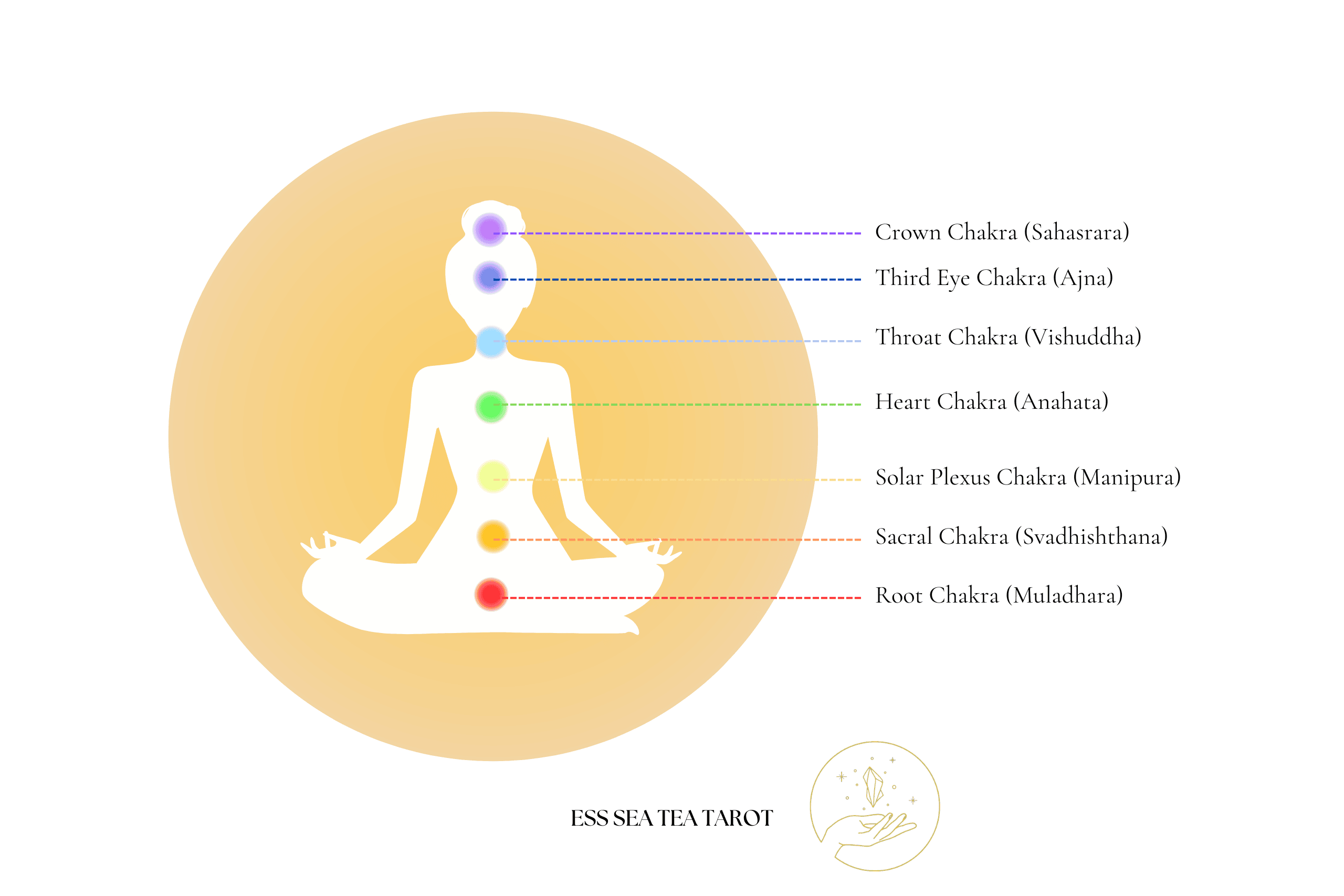 Chakras: What Are They and Their Meanings - Ess Sea Tea Tarot