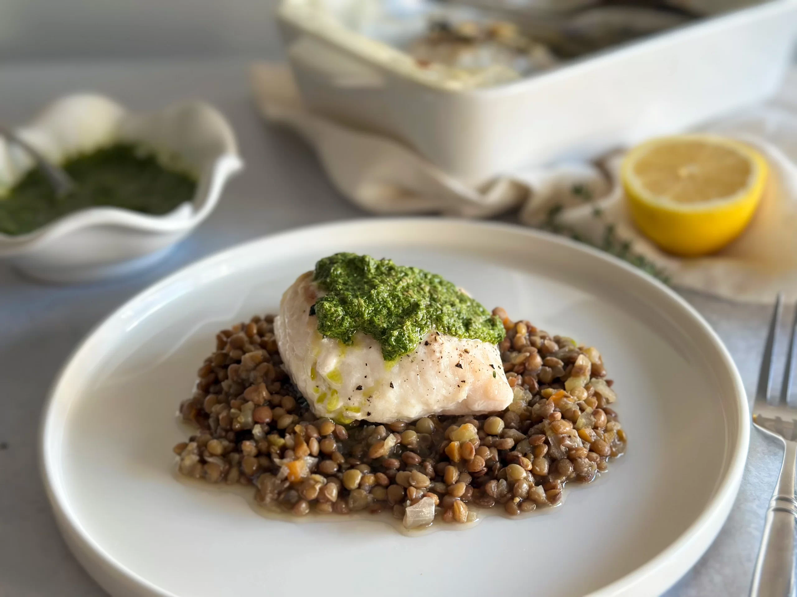 Baked Cod with Italian Salsa Verde | Italian Kitchen Confessions