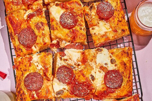 Pepperoncini Pan Pizza with Pepperoncini and Salami