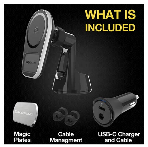 Scosche Magicmount Pro Charge5 15w Wireless Charging Windshield
