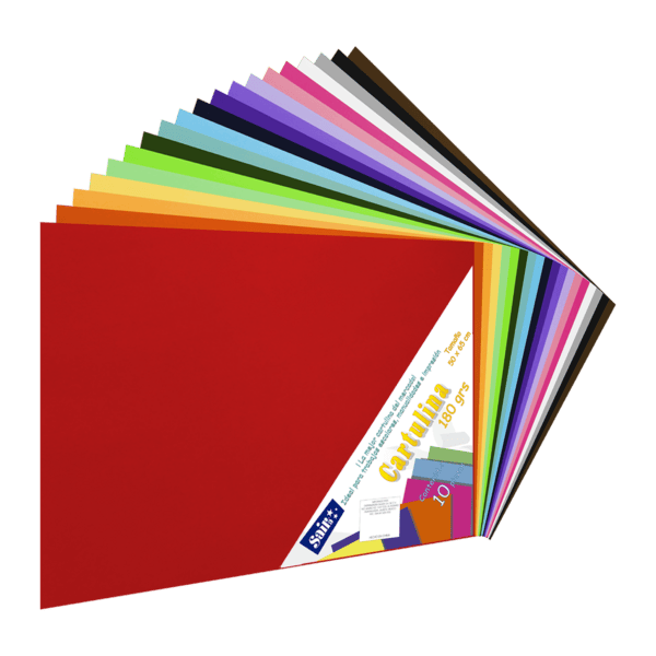 Cartulina Saira 50X65 180gm Paq. C/10 y C/25 por color | Distribuidora Sajor S.A de C.V