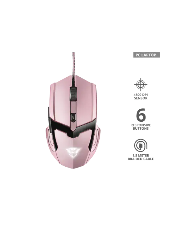Mouse Gamer Trust GXT 101P Gav PINK - puntoelectro.cl