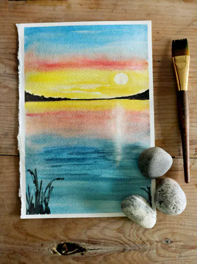 Easy Watercolor Sunset Painting Tutorials and Ideas - Clementine Creative