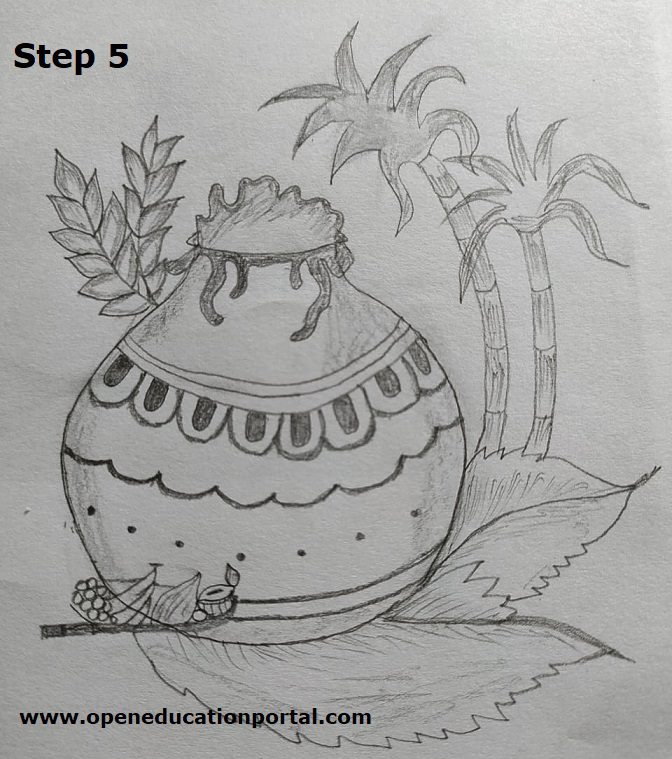 How To Draw Pongal Pot | Easy Step-Wise Guide With Image References