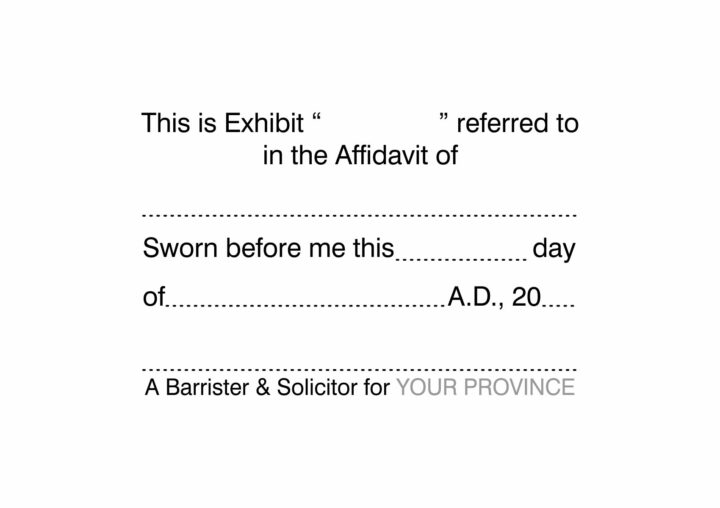 Barrister & Solicitor Exhibit stamp for all Canadian Provinces and ...