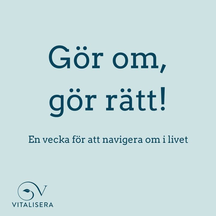 A week to let go and find new direction - Vitalisera