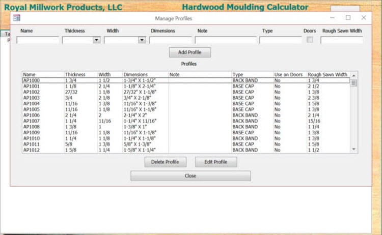 Cloud base millwork pricing system accurately fast and easy to use