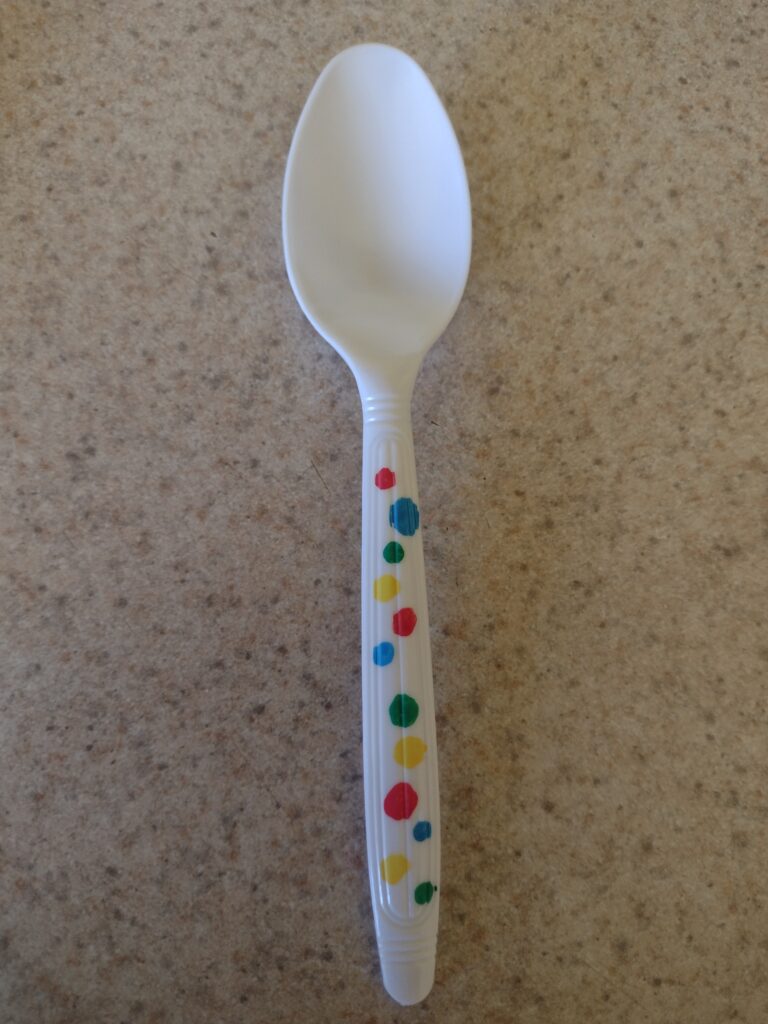 Polka Dot Painted Plastic Utensils and Cups