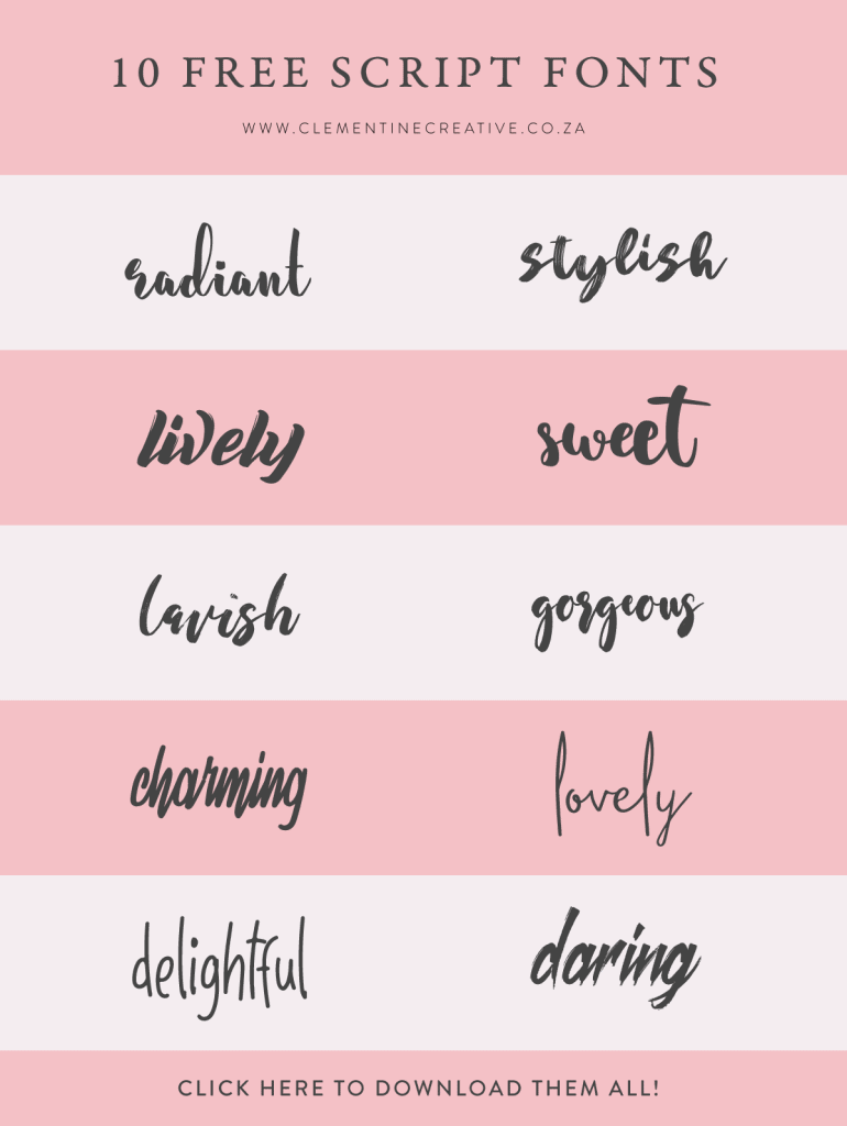 10 Free Beautiful Script Fonts - Grab them now! - Clementine Creative