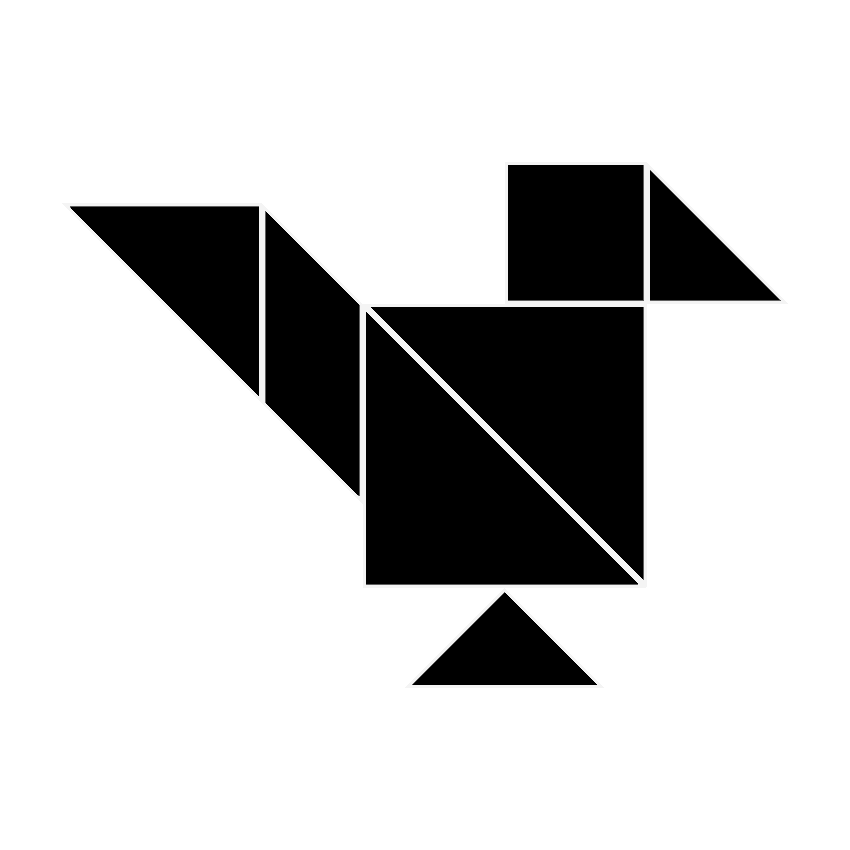 Pájaro, Figura de Tangram — Cinta de Moebius