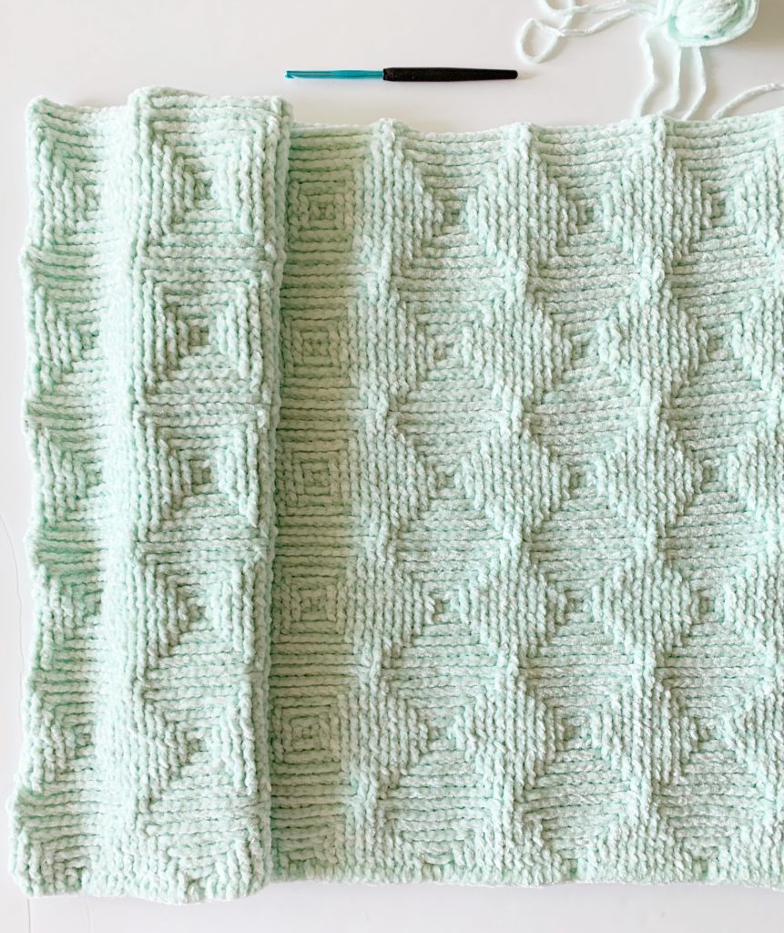 Crochet Ribbed Diamond Blanket - Daisy Farm Crafts