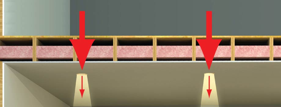 How does sound travel through a ceiling?