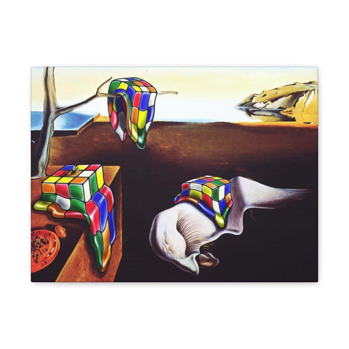 Melting Rubik's Cube Art - Salvador Dali - Canvas Gallery Wrap - Cool ...