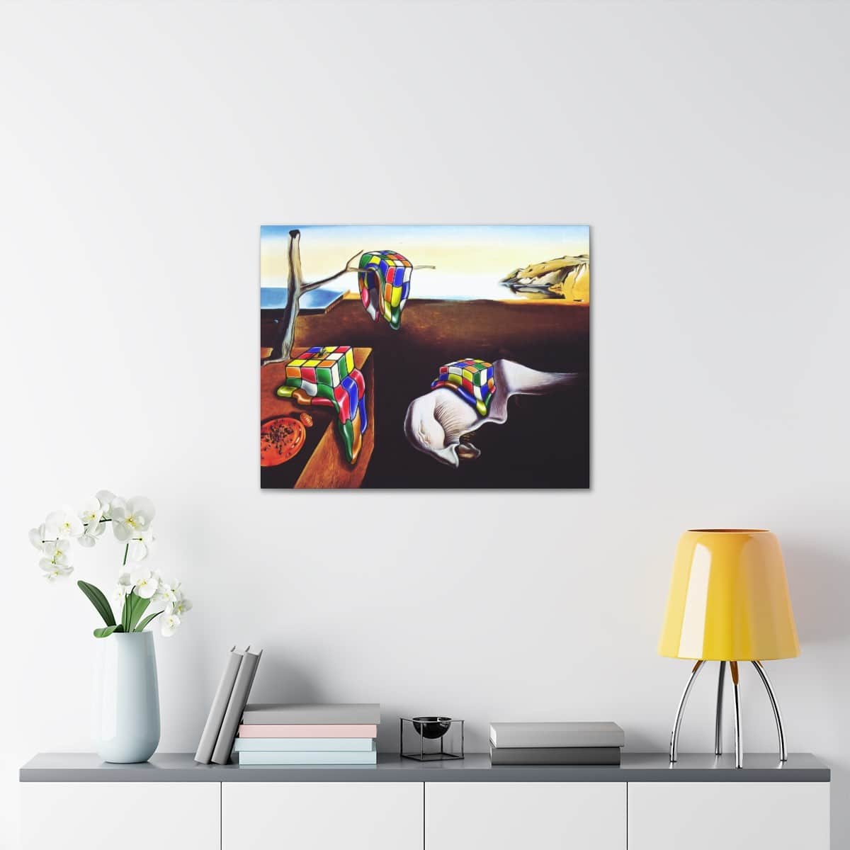 Melting Rubik's Cube Art - Salvador Dali - Canvas Gallery Wrap - Cool ...