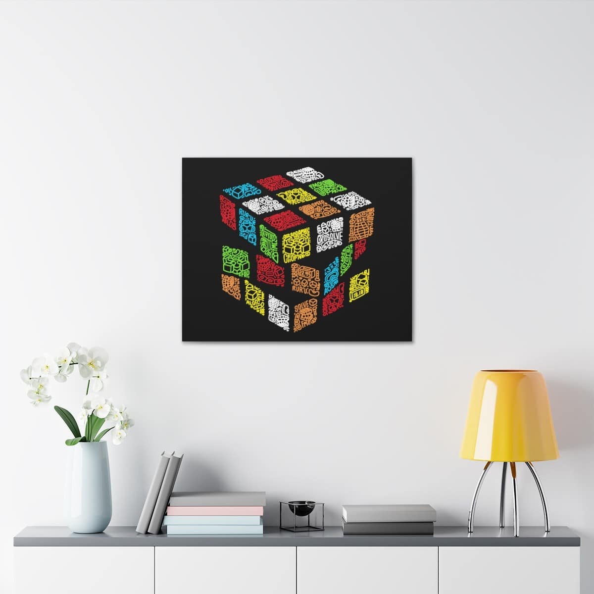 Rubik's Cube Art - Doodle Cube - Canvas Gallery Wrap - Cool Cube Merch