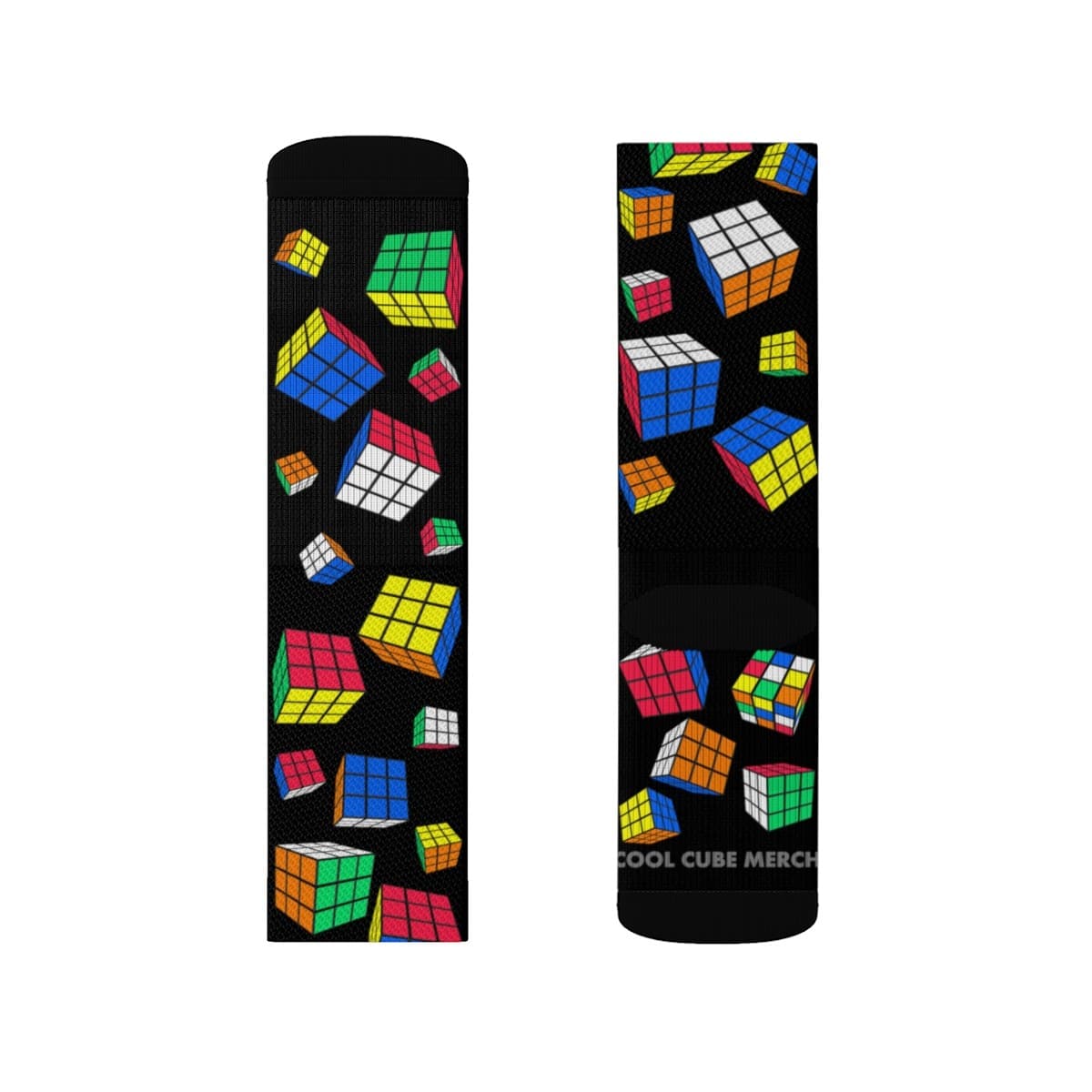 All Over Cubes - Rubik's Cube Socks Black (Adult) - Cool Cube Merch
