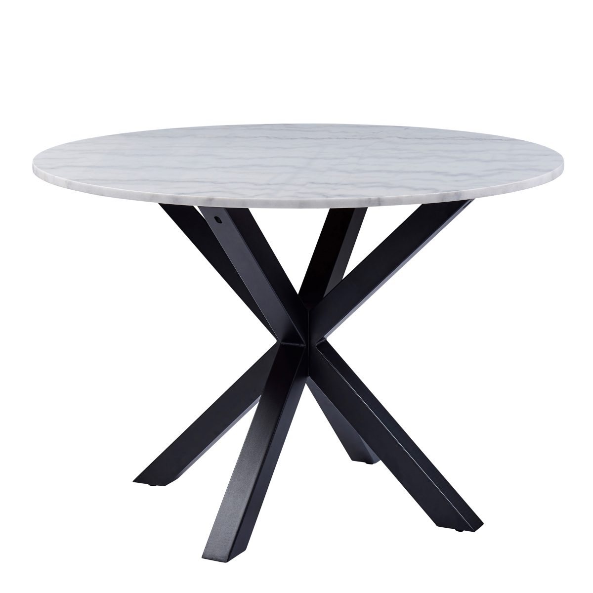 Caernarfon Round Dining Table with White Polished Marble Top - Fletcher ...