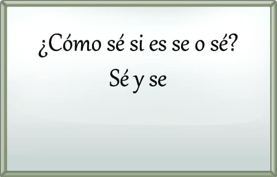 Sé o se. ¿Cuándo lleva acento? | Letras al Gusto