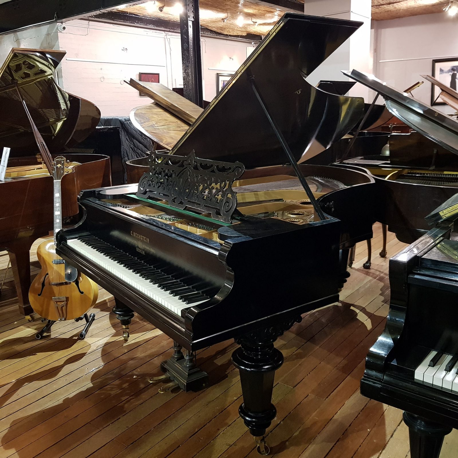 Restored Bechstein Model V Grand Piano Black - Sherwood Phoenix