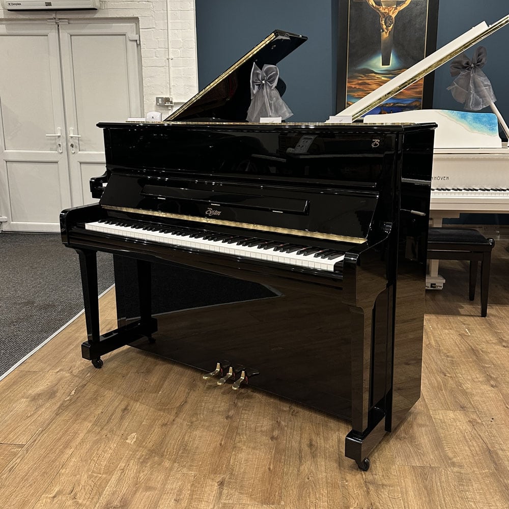 Used | Steinway & Sons Boston UP-118 | Upright Piano | Black Polyester ...