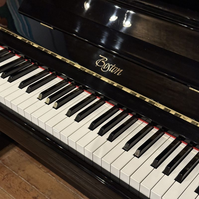 Used | Steinway & Sons Boston UP-132 | Upright Piano | Black Polyester ...