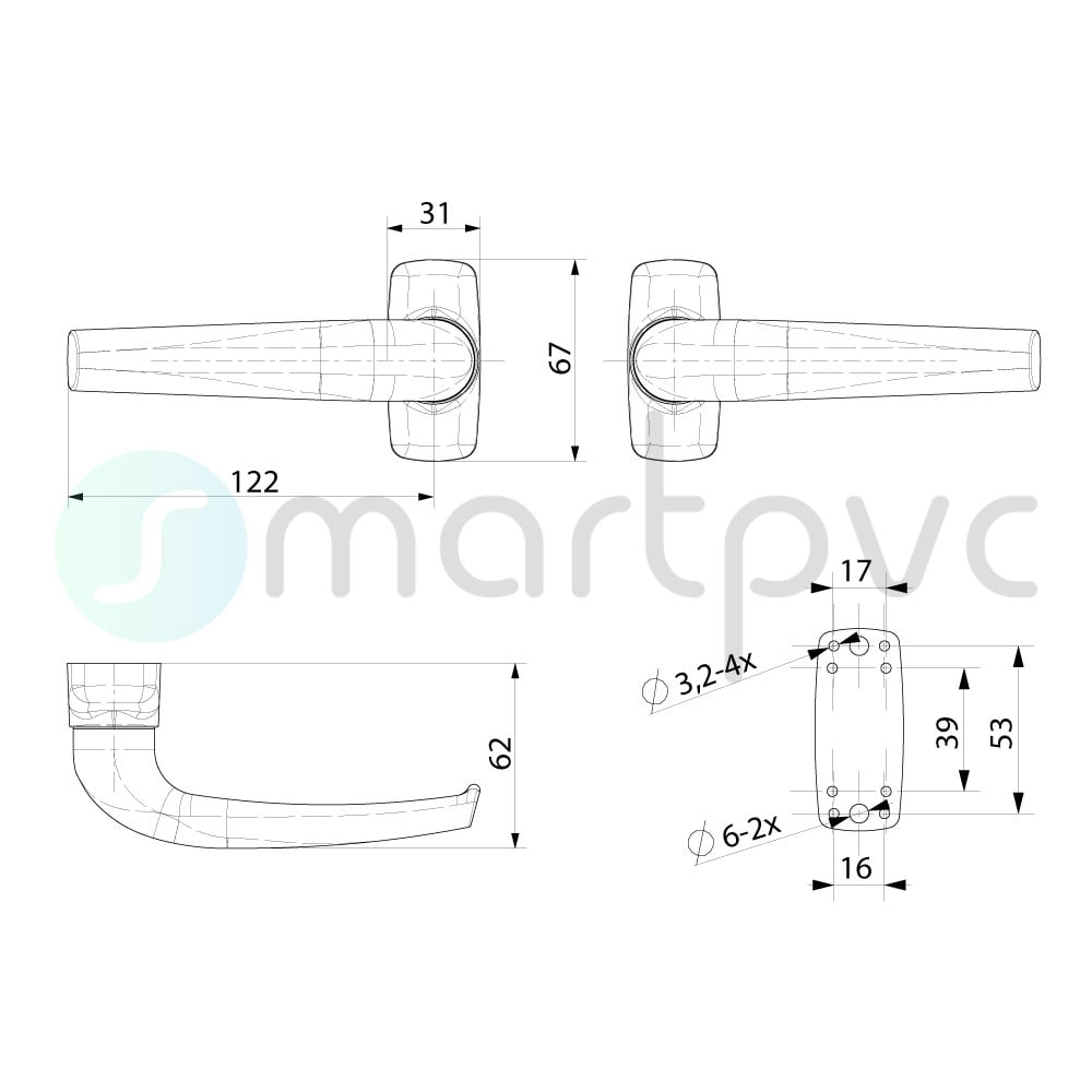 Maner usa termopan aluminiu gri antracit 7016 Merkury