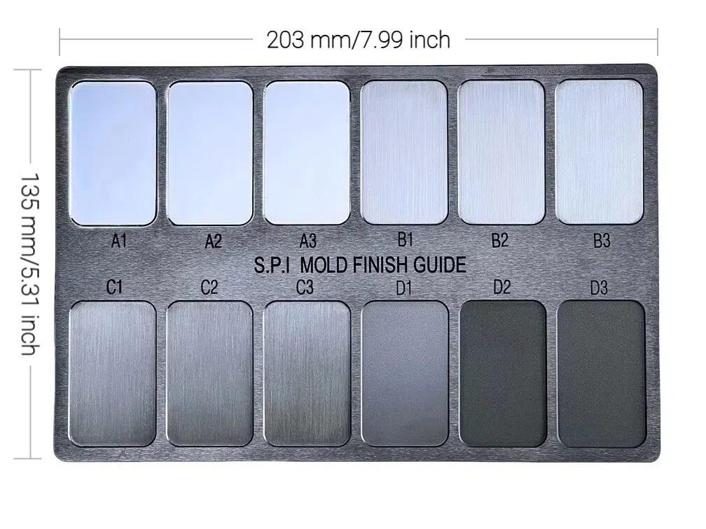 SPI Mold Finish Guide Plaque: in Plastic & Steel