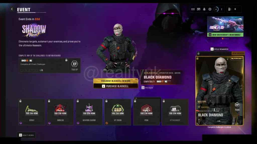 All Black Ops 6 & Warzone 'Shadow Hunt' Event Rewards & Challenges ...