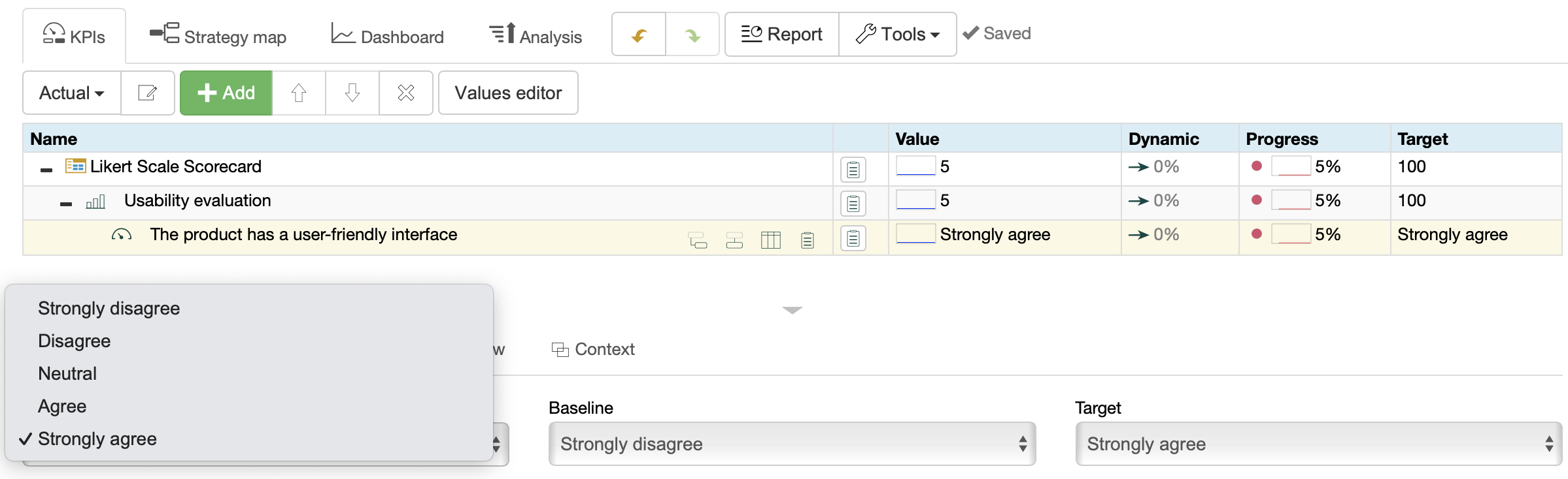 Cómo automatizar la escala de Likert en cuadros de mando de evaluación
